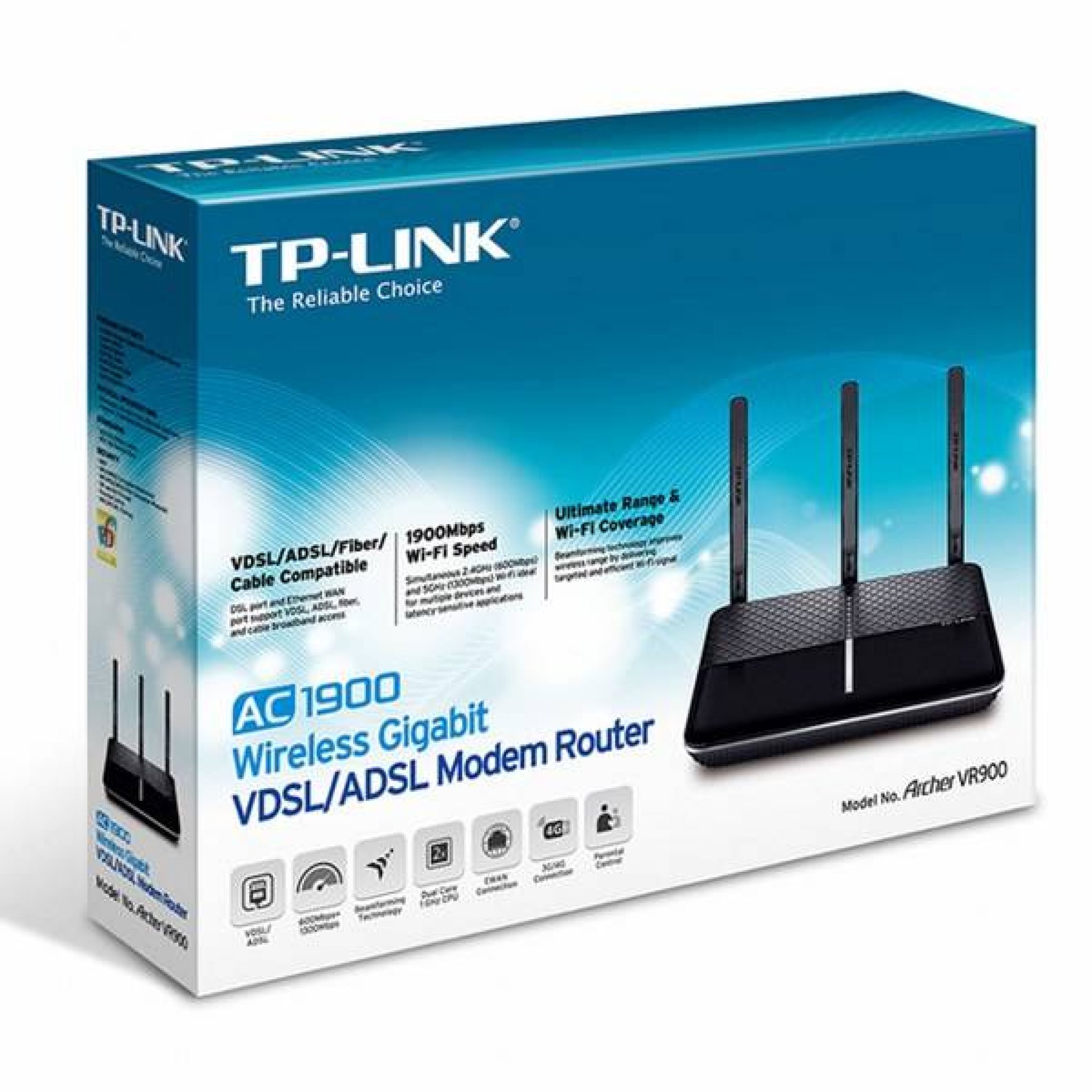 TP-LINK 4 PORT AC1600 WIRELESS GIGABIT VDSL/ADSL MODEM ROUTER / ARCHER ...